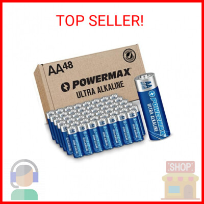 Powermax 48-Count AA Batteries, Ultra Long Lasting Alkaline Battery, 10 ...