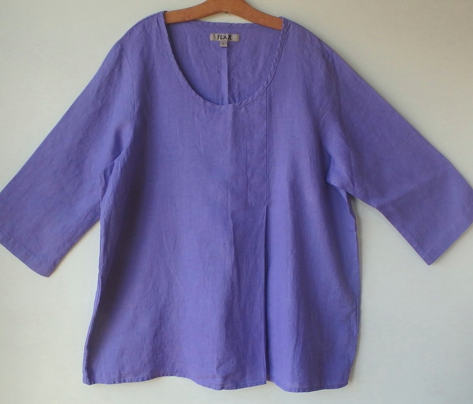 FLAX Designs LINEN Tucked Tunic 1G & 2G NWT Tunic WISTERIA | eBay
