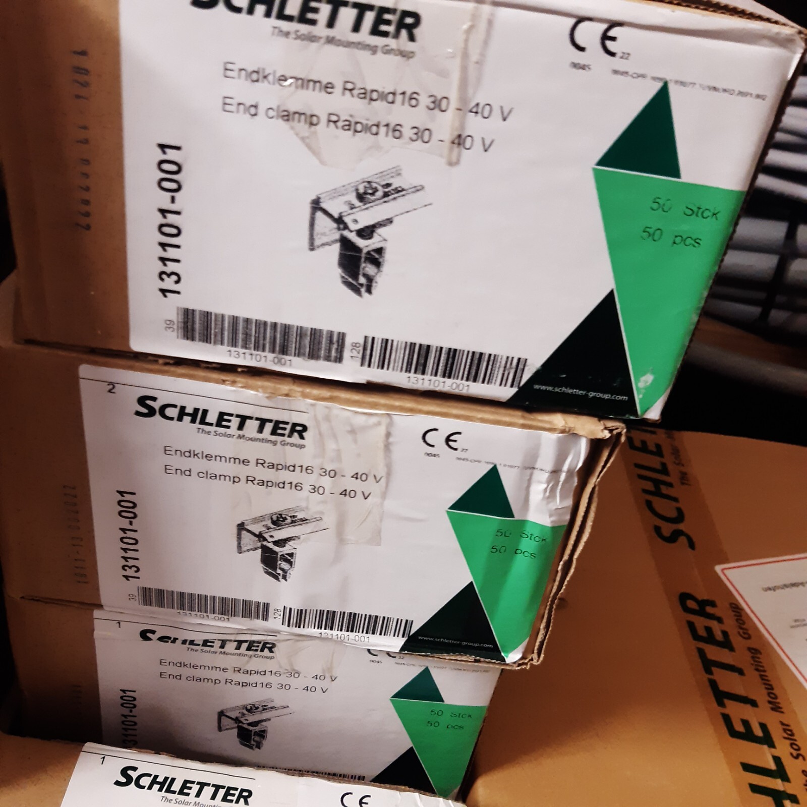 50x Schletter 131101-001 Modulendklemme Endklemme Rapid 16 30-40mm 0% ...