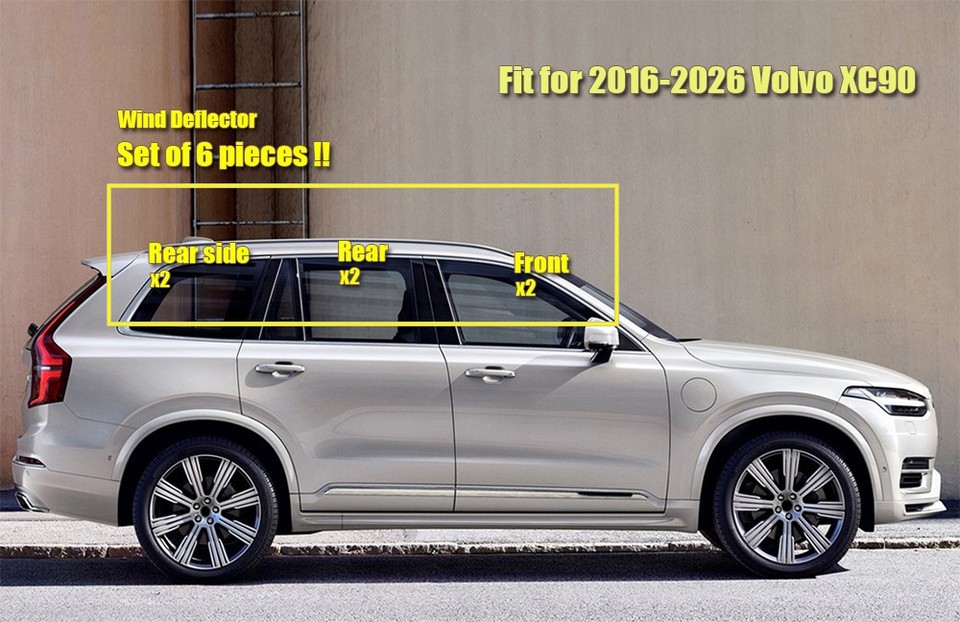 Sun Rain Guards Window Visors Wind Deflectors for 2016-2025 2026 Volvo ...