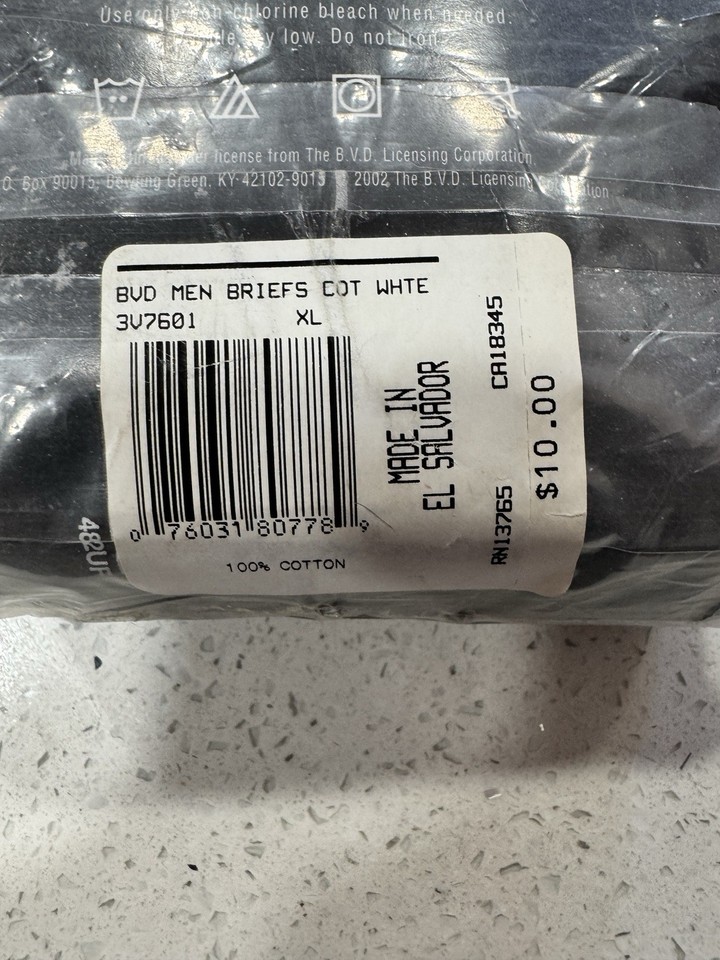 BVD Briefs Mens LARGE White Cotton 2005 Vintage Underwear Rare ...