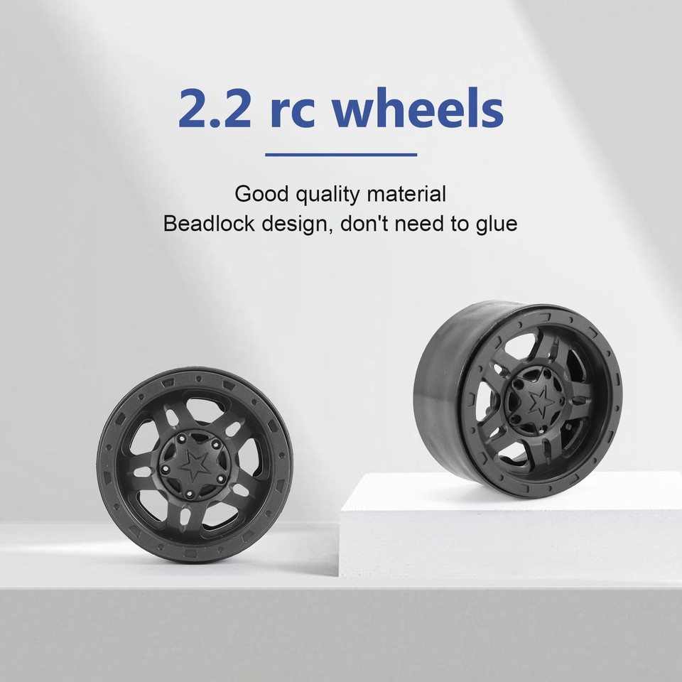4PCS Plastic Beadlock 2.2 Wheel Hub Wheel Rims for 1/10 RC Crawler ...