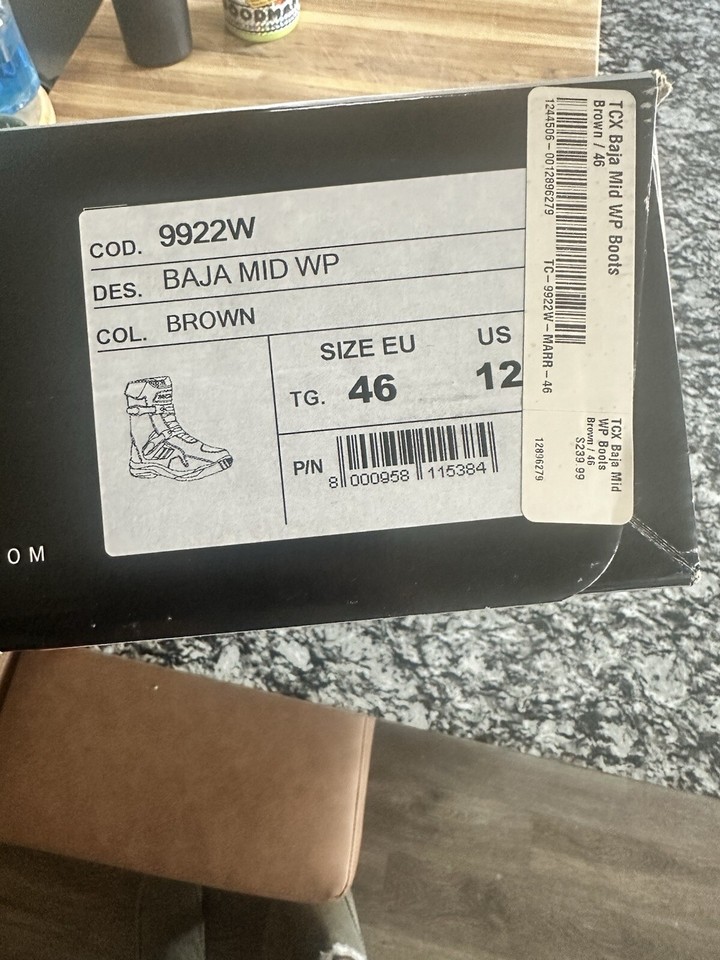 TCX Baja Mid Boots | Brown | US Size 12 | EU 46 | 100% Leather ...