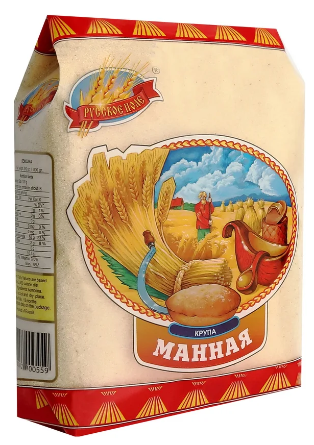 Russkoe Pole SEMOLINA MANKA 800g made in Russia Русское Поле Манка ...