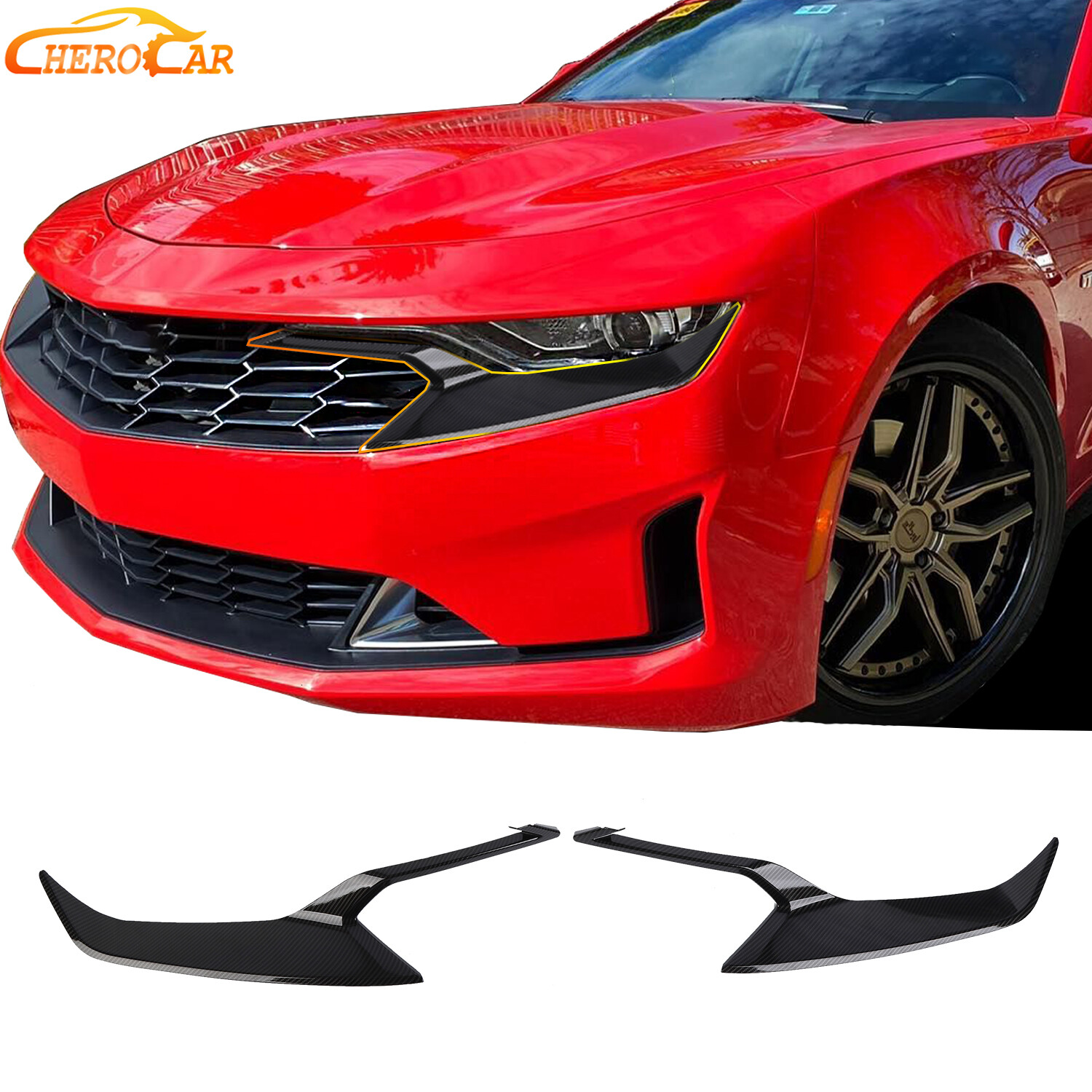 Carbon Fiber Front Headlight Lamp Cover Trim Sides Decor For Chevy ...