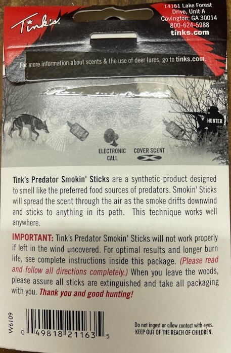 Tink's Predator Smokin' Sticks Bulk 100 Sticks (10 Packs) | eBay