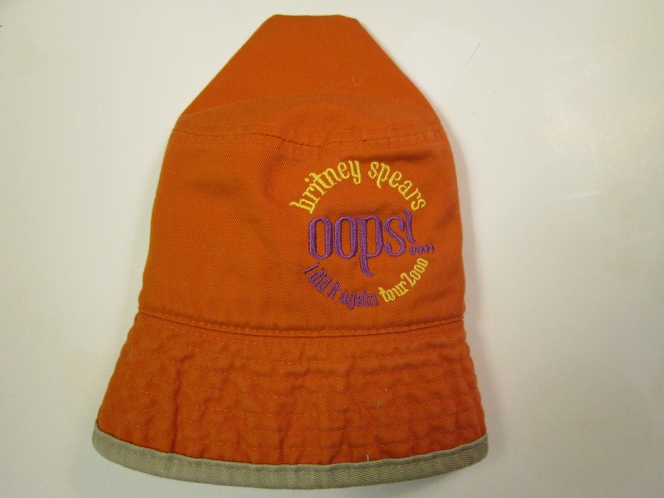 Britney Spears Rare Vintage 2000 Tour Bucket Hat. Orange, Cotton, Good ...
