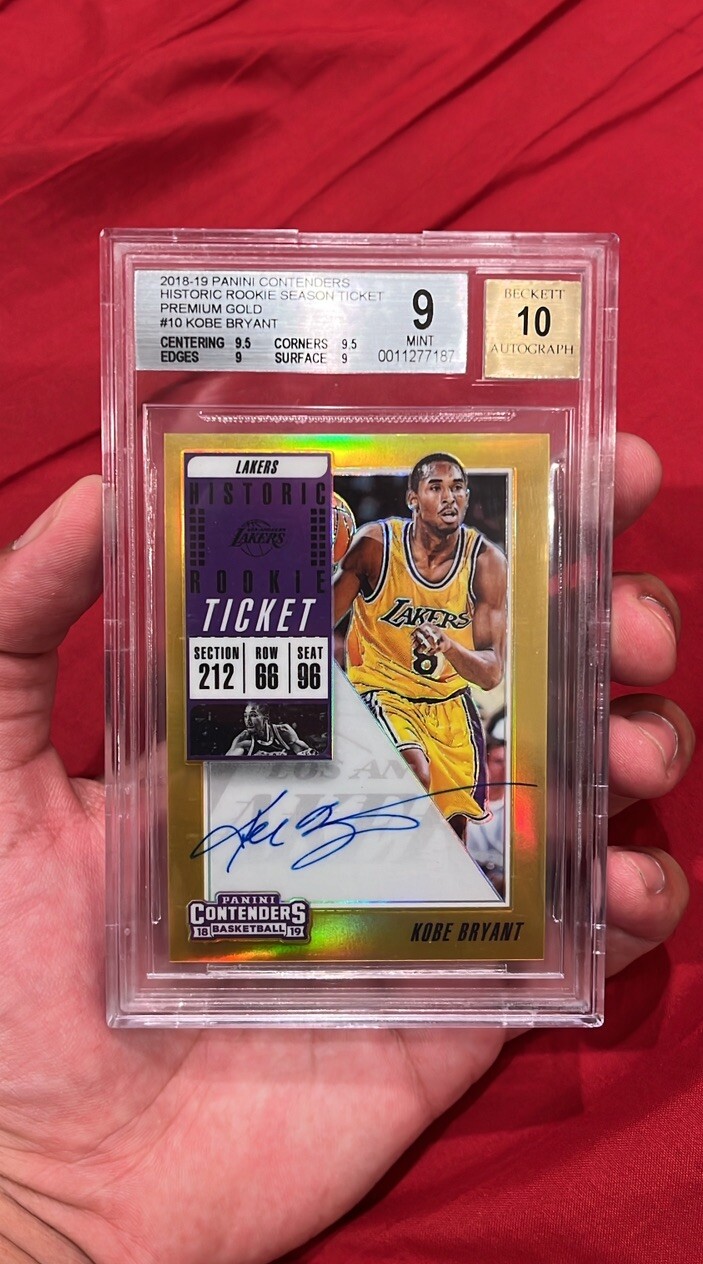 2018 Panini Contenders Kobe Bryant Auto Premium Gold /10 BGS 9 Auto 10 ...