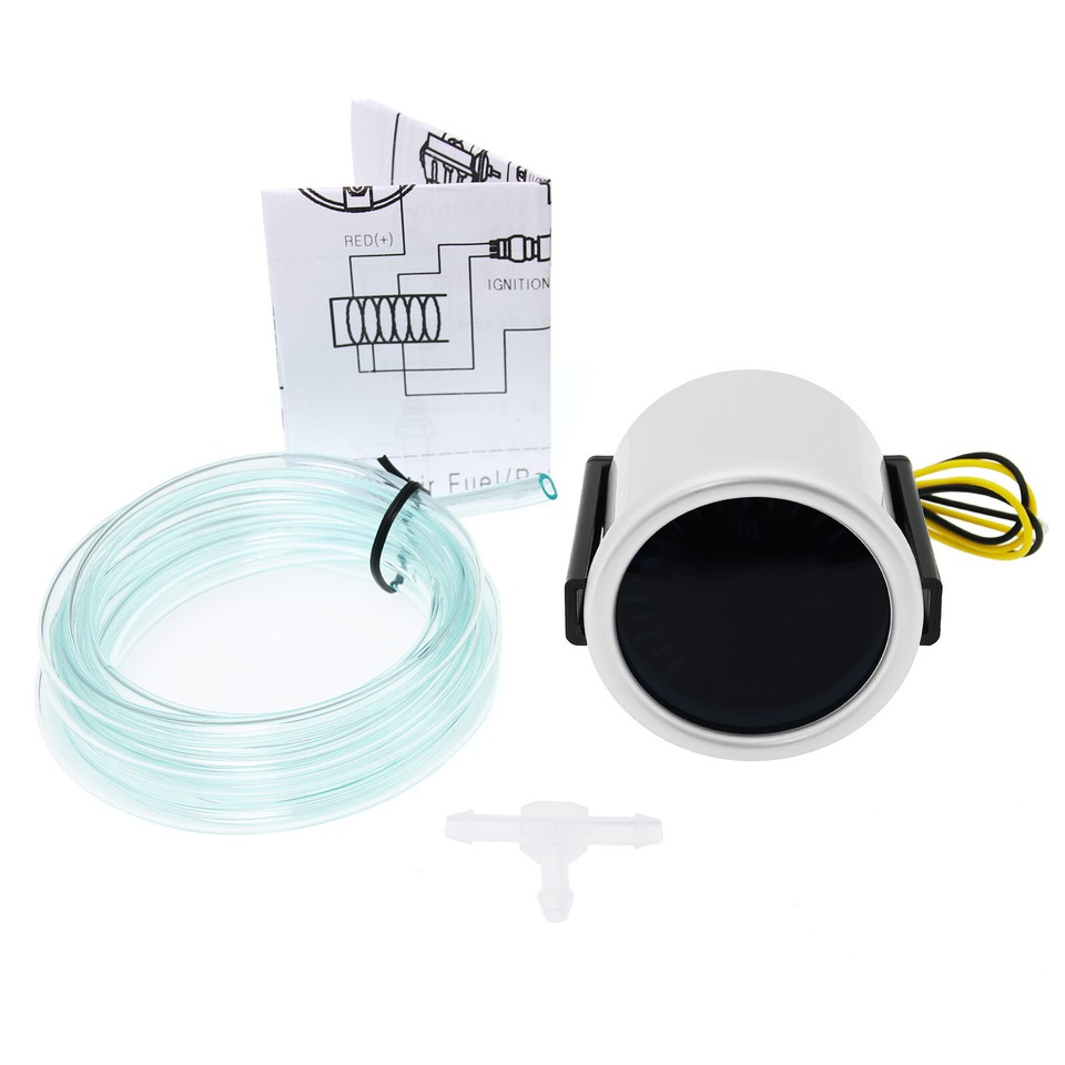 52mm Universal Pointer Auto Car Vacuum Gauge -30~0 in.Hg Meter White ...