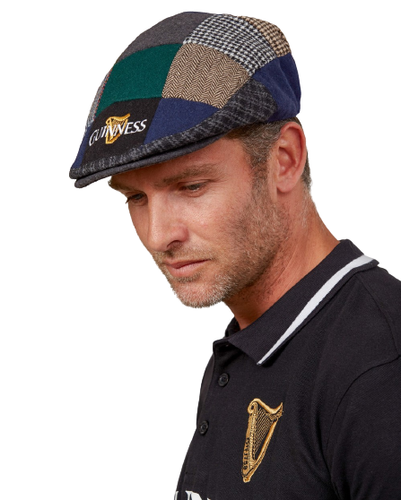 Guinness Men's Tweed Flat Cap Irish Harp Hat Patch Design | eBay