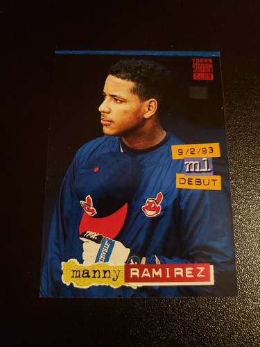 MANNY RAMIREZ (Cleveland Indians) 1994 TOPPS STADIUM CLUB ML DEBUT CARD ...