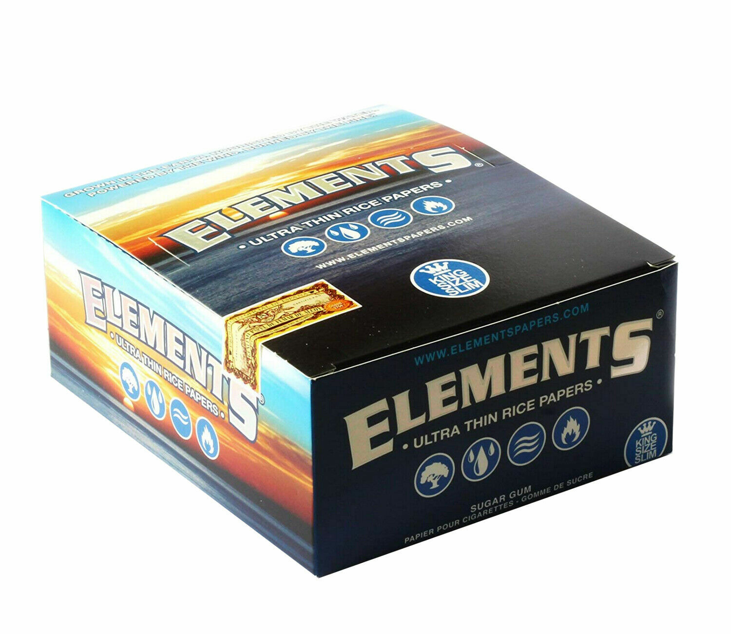 1 5 10 15 25 Elements Ultra Thin Rice King Size Slim Rolling Papers ...