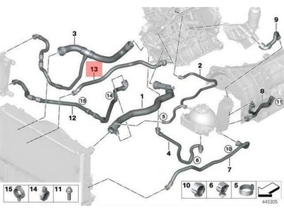 RADIATOR THERMOSTAT HOSE BMW F20 F21 F22 F23 F30 F31 F36 17128605434 NO ...