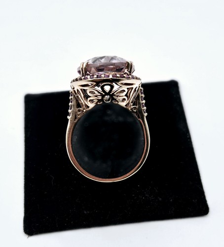 Rose Gold over Sterling Silver Chuck Clemency STS Pink Gemstone Ring ...
