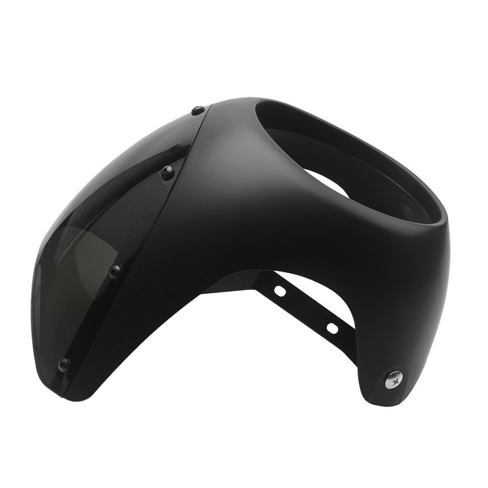 7" Headlight Fairing Windshield Windscreen Kits Black For Cafe Racer ...