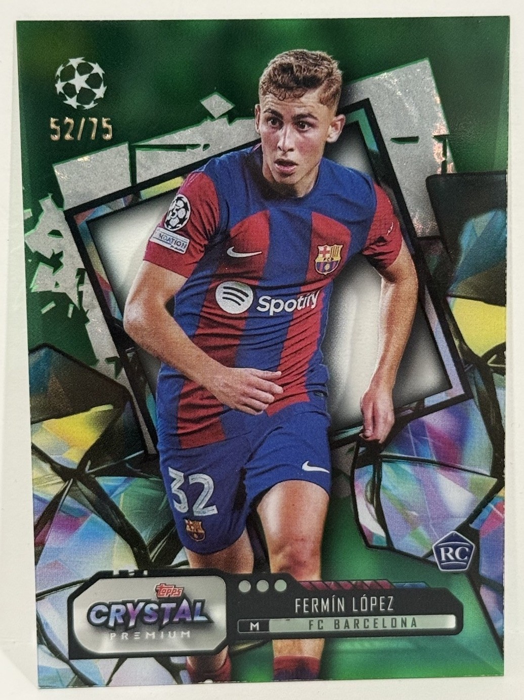 2023-24 Topps Crystal Premium Ucl - Fermin Lopez #44 Green Crystal /75 ...