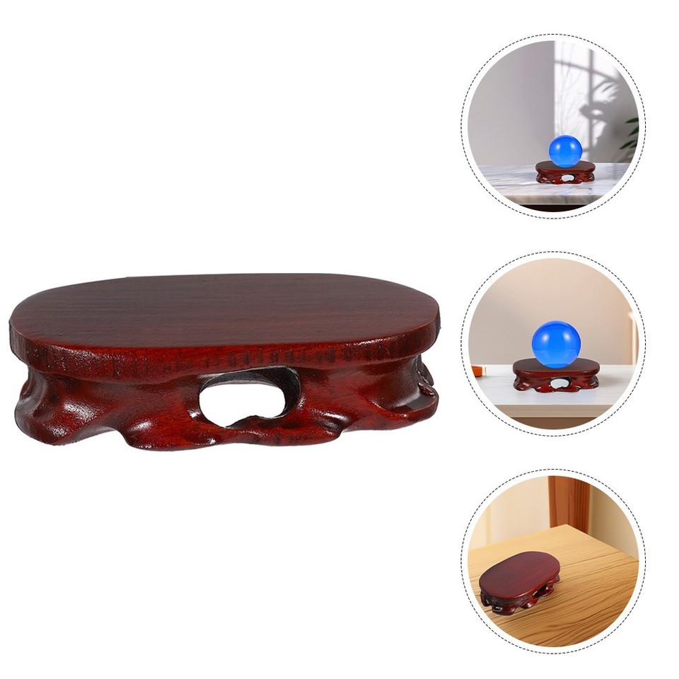 Oval Wood Base Oriental Vase Stand Stand Stone Base Wood Teapot Vase ...