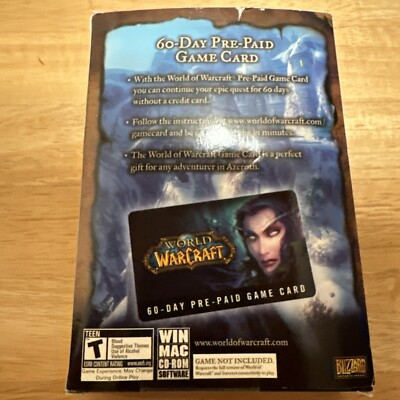 World of Warcraft 60 Day Pre-Paid Time Card - Physical Card | eBay