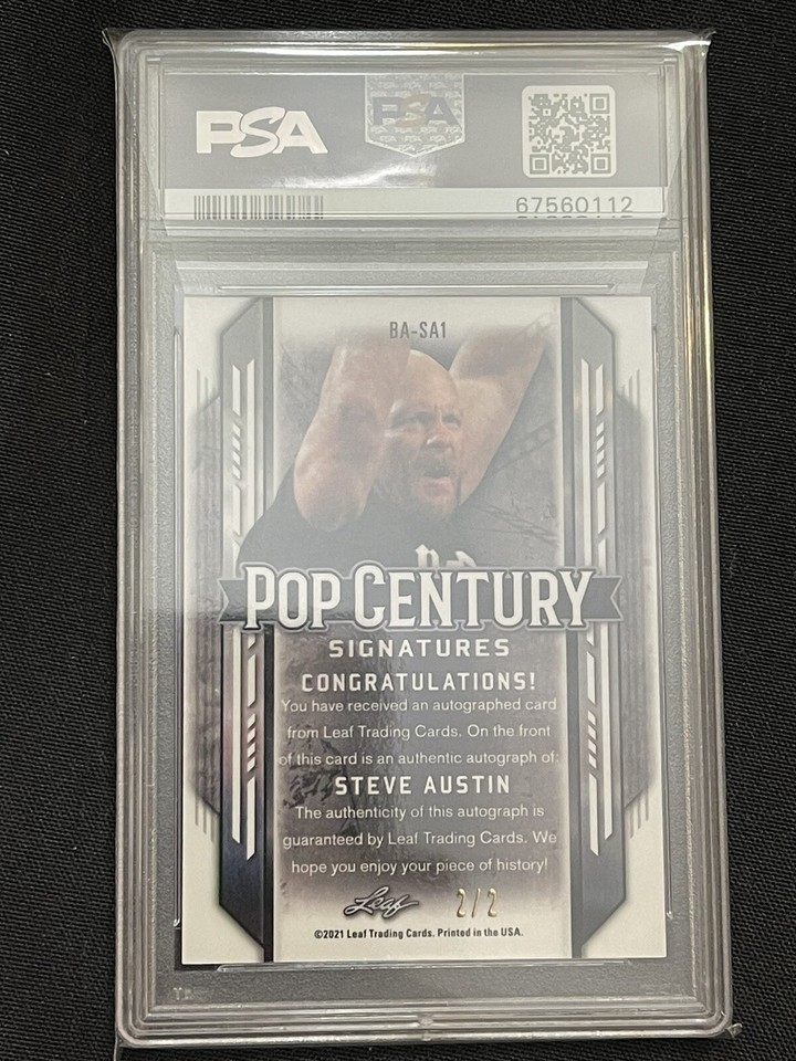 2021 LEAF POP CENTURY RED STONE COLD STEVE AUSTIN AUTOGRAPH AUTO 2/2 ...