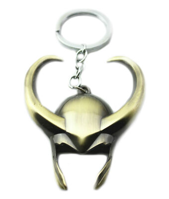 Loki Helmet Bronzetone Movie/Comics Charm Pendant Key Chain | eBay