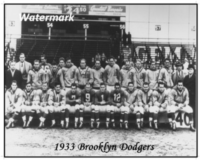 NFL 1933 Defunct Brooklyn Dodgers Team Pic Black White 8 X 10 Photo ...