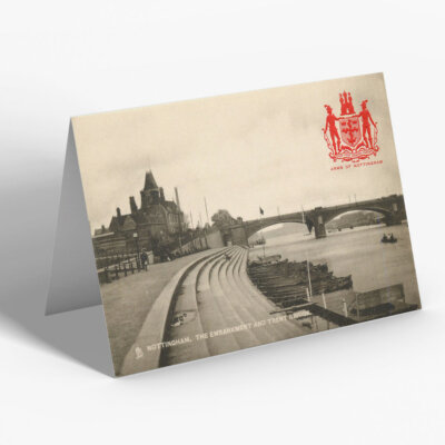 GREETING CARD - Vintage Nottinghamshire - Nottingham. Embankment ...