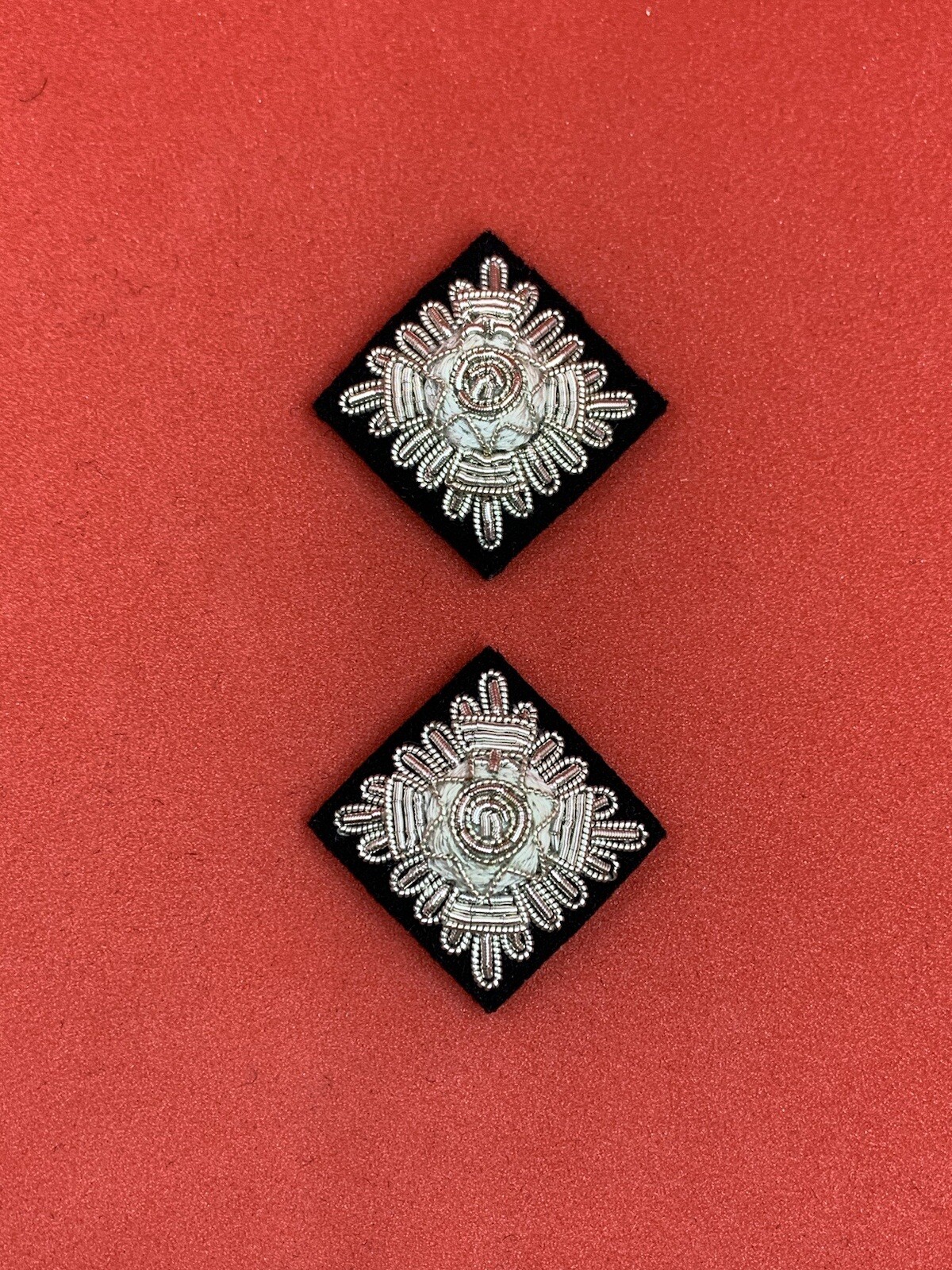 Epaulettes Shoulder Rank Silver Pips Embroidered Bullion Wire Rank Pips ...
