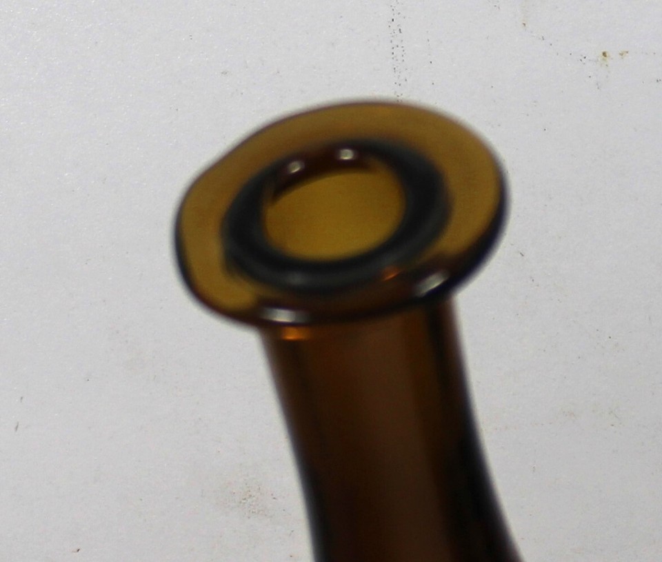 VINTAGE FREE BLOWN Chestnut Flask -Yellow Amber PONTILED Flattened | eBay