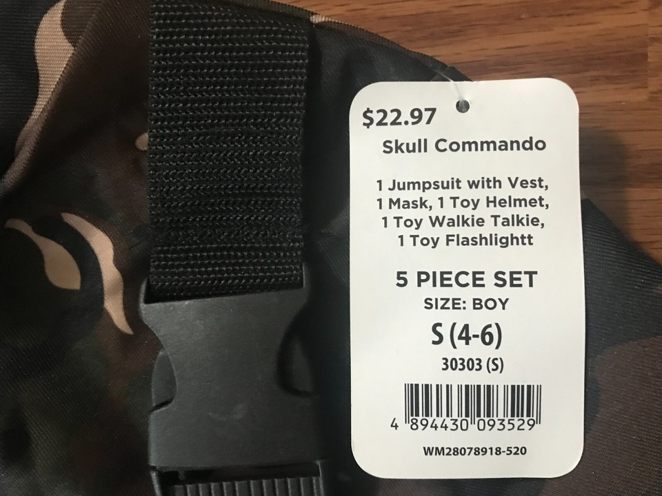 Skull Commando Soldier 5 Piece Halloween Costume Boys Child S(4-6) | eBay