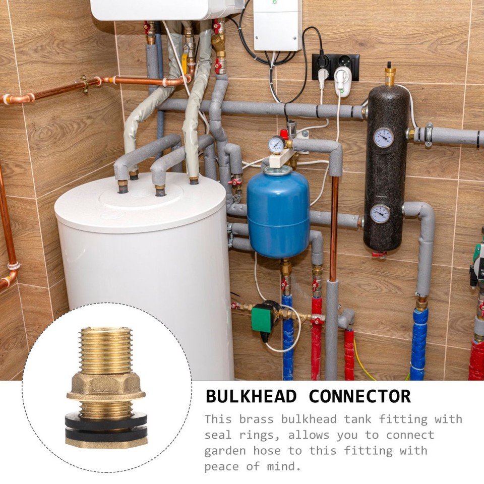 Set of 2 Tank Connector Water Hose Fittings Bucket Adapter Pipe ...
