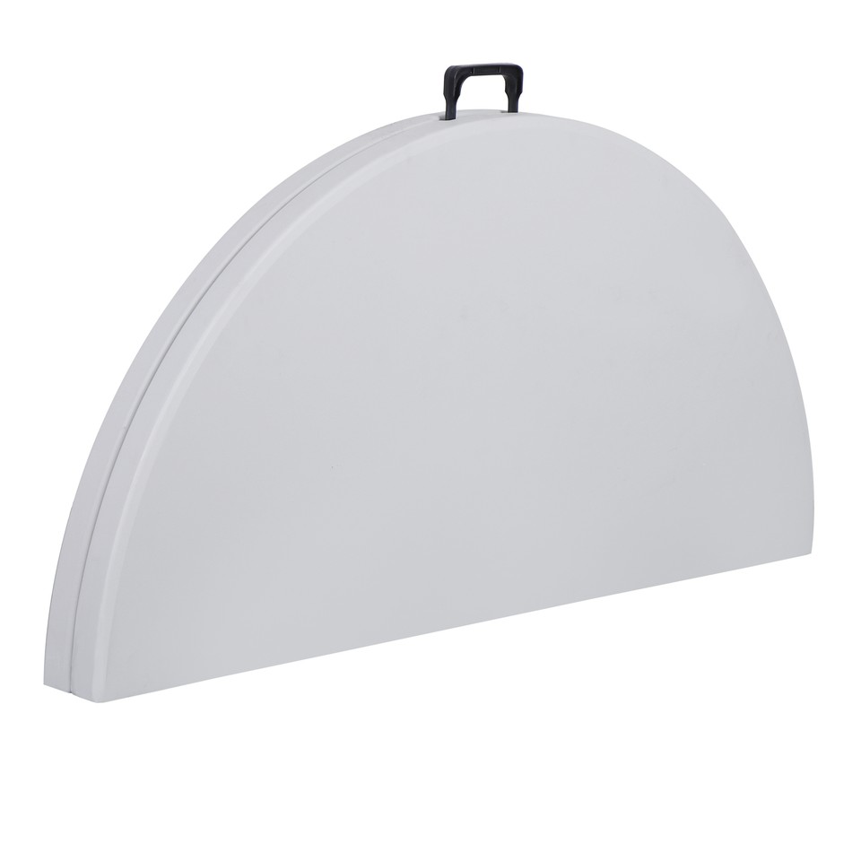 4FT Round Bi-folding Table Metal Legs Sturdy Dining Table For Party ...