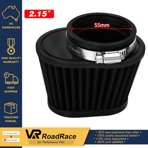 Black Performance Oval Pod Filters Air Filter Cleaner 54mm 55mm For ...