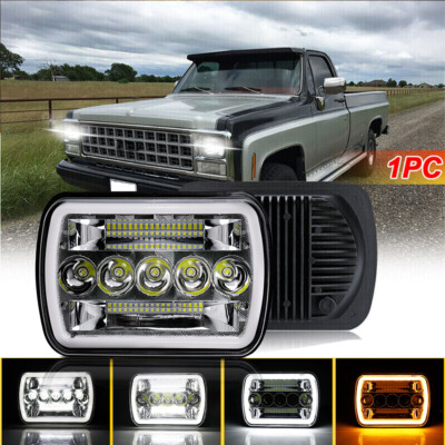 For Chevrolet C10 C20 C30 K10 K20 K30 7x6 inch LED Headlight High Low ...