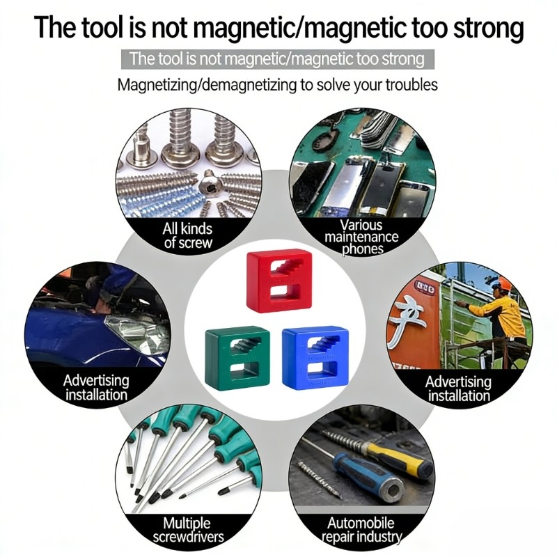 3Pcs Magnetizer and Demagnetizer Tool for Screwdrivers Lightweight ...