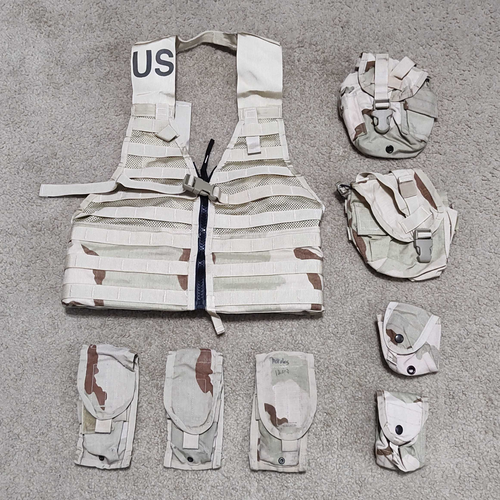 USGI MOLLE II DCU 3 Color Desert Basic Rifleman FLC and Pouch Kit, 8 ...