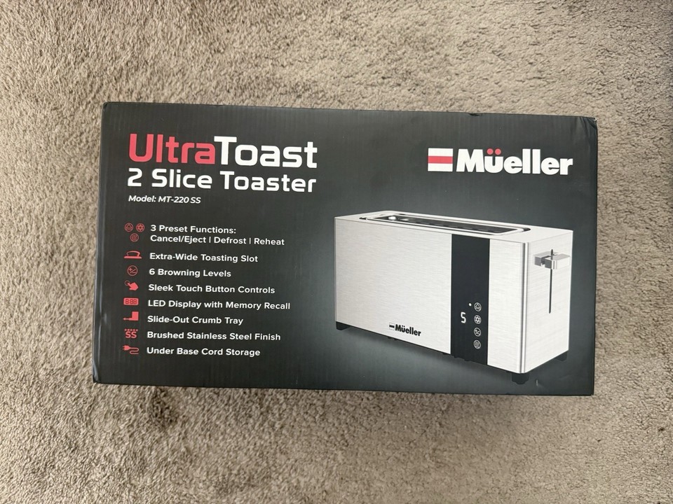 Mueller UltraToast Stainless Steel Toaster 2 Slice, Extra-Wide *RETAIL ...