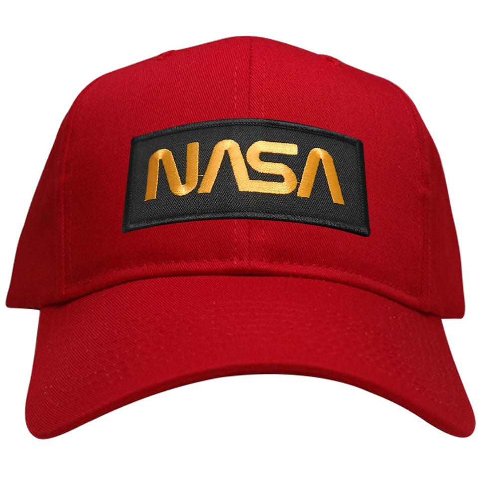 NASA Worm Gold Text Embroidered Iron On Patch Snapback Baseball Cap | eBay