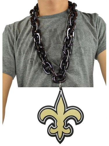 New NFL New Orleans Saints BLACK Fan Chain Necklace Foam Made in USA | eBay