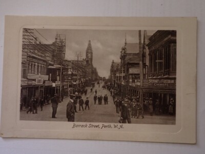 POSTCARD BARRACK STREET PERTH WESTERN AUSTRALIA c1908 EXCELLENT ...