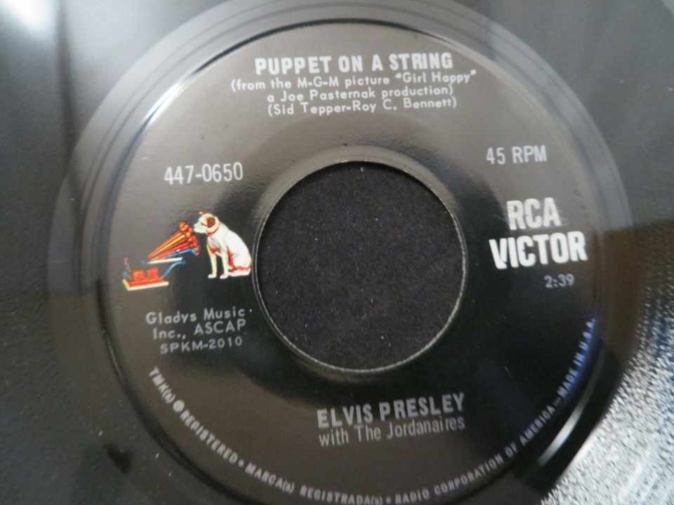 ELVIS PUPPET ON A STRING/WOODEN HEART 7"/PS 1965 RCA VICTOR 447-0650 ...
