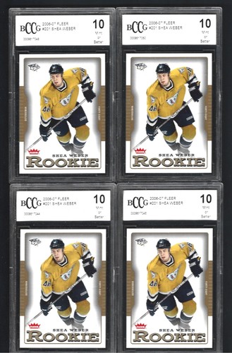 2006-07 SHEA WEBER TIFFANY COLLECTION 4 CARD ROOKIE LOT BCCG 10 MINT+ ...