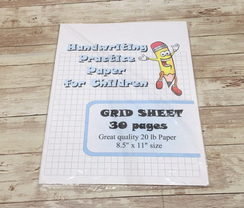 Grid Sheets- Handwriting Practice Paper For Children - 30 Sheets | eBay