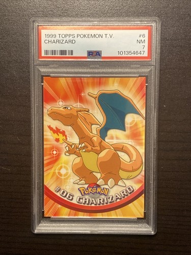 1999 TOPPS TV Anime POKÉMON CHARIZARD #06 PSA 7 Black Logo | eBay