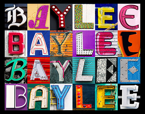 BAYLEE Name Poster featuring photos of actual sign letters | eBay