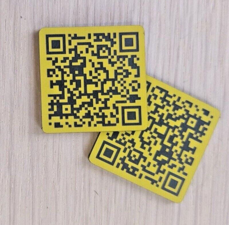 QR Code Tag 30x30mm, Laser Engraved Tags | Grelly UK