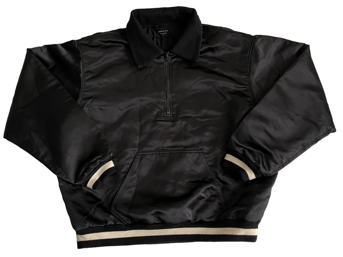 Fear of God 5th Collection SATIN Half Zip BLACK Varsity Fear of God 5th Collection SATIN Half Zip BLACK Varsity