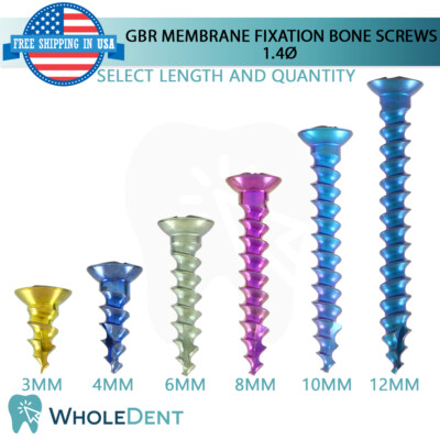 GBR Self Tapping Titanium Membrane Fixation Screw Dental Dentistry Ø1 ...