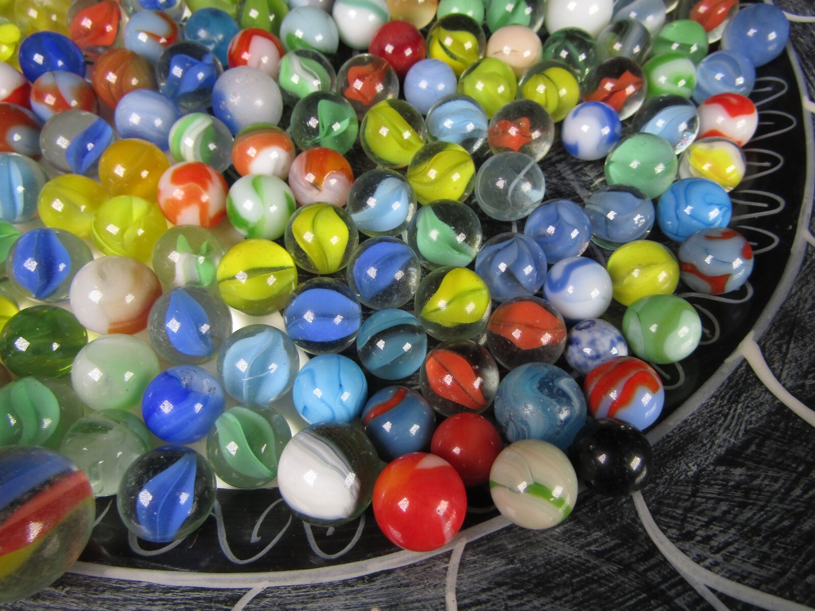 Large Lot Antique & Vintage Handmade & Machine Made Collector Marbles ...