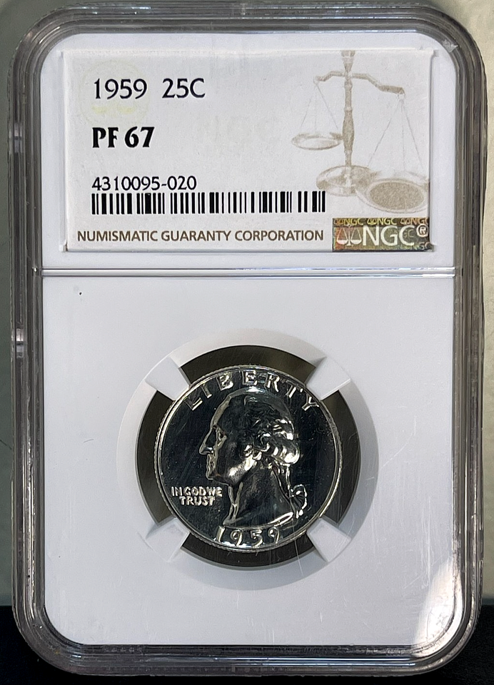 1959 NGC PF67 Cameo 90% Silver Proof Washington Quarter 25c | eBay