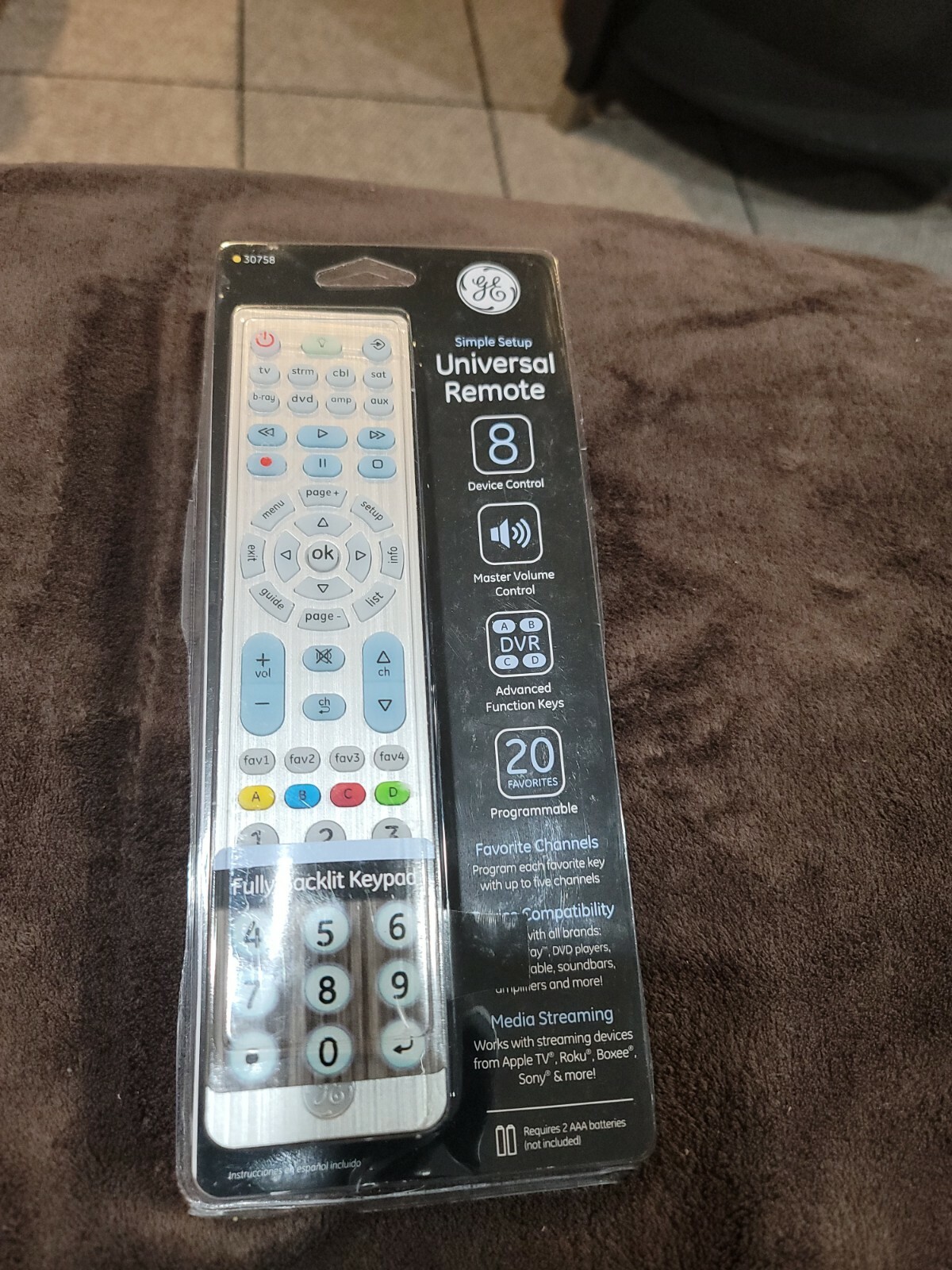 GE Simple Setup Universal Remote 8 Model 30758 for sale online | eBay